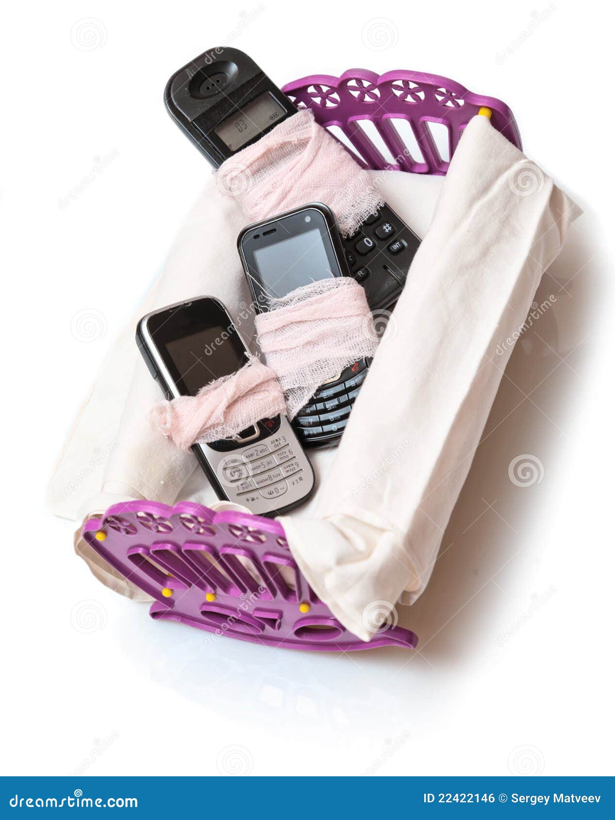 Tre Telefoni Rotti Delle Cellule in Ospedale Fotografia Stock ...