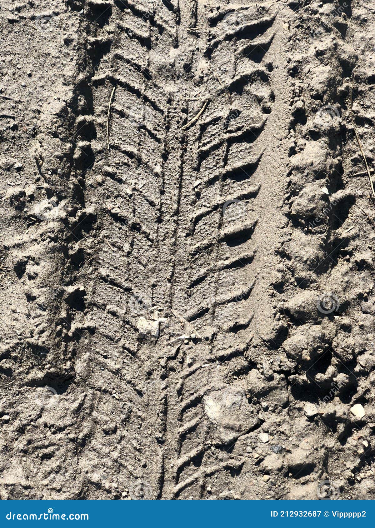 Tread mark on the ground stock image. Image of rock - 212932687