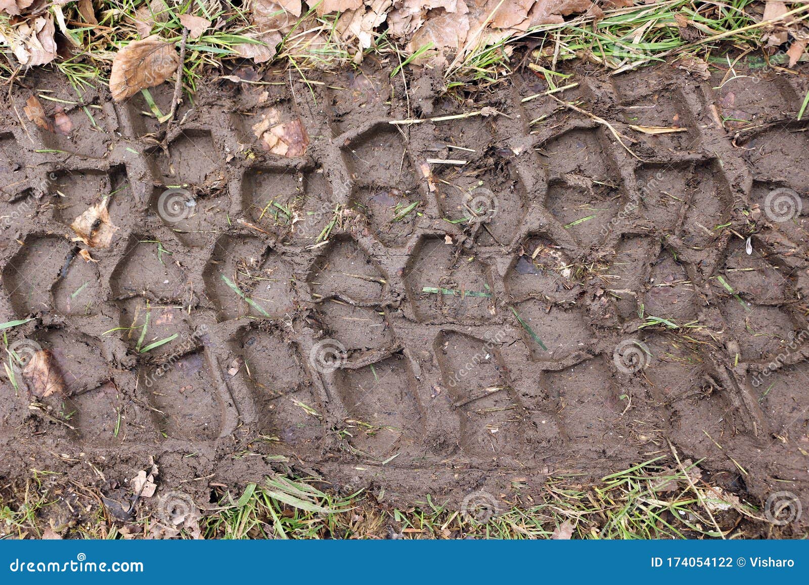 Tread Marks Imprinted into Mud Stock Photo - Image of tread, tracks ...