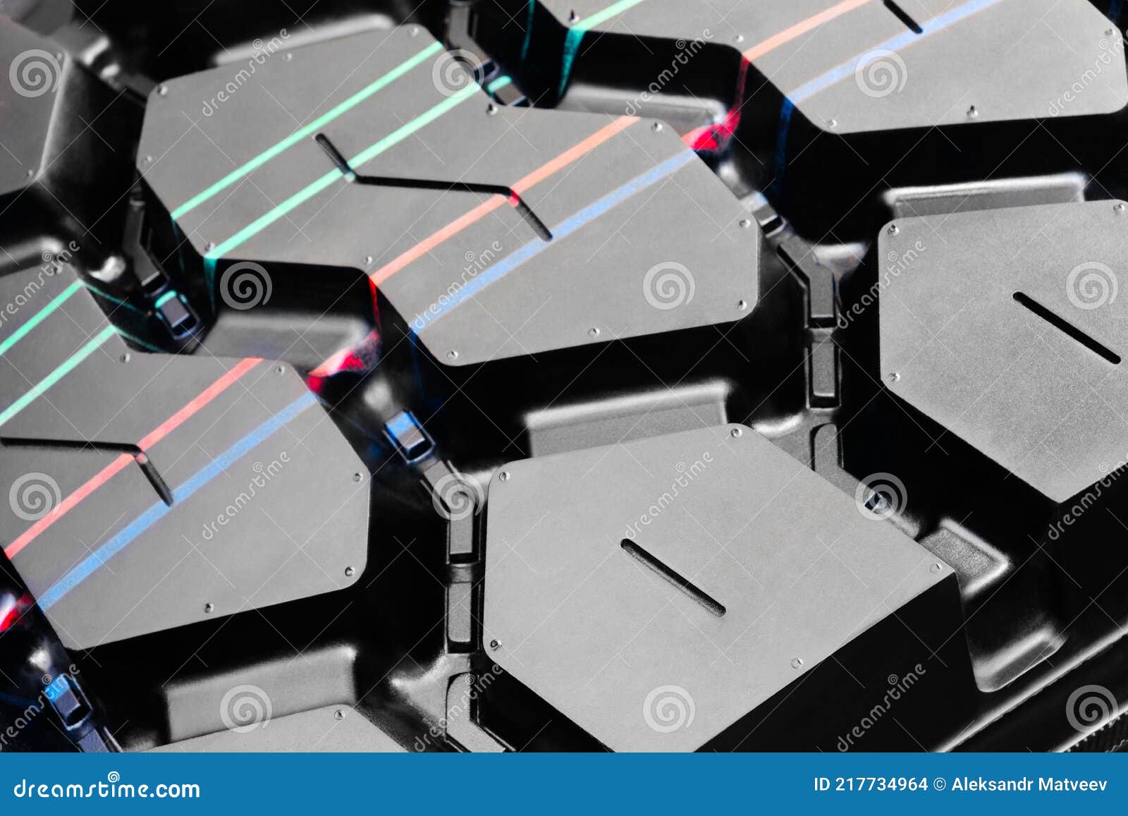 Tread of a New Tire Wheel Close Up Stock Photo - Image of automobile ...