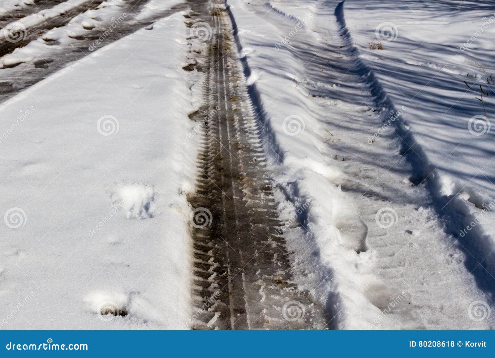 Tread pattern on snow stock photo. Image of dirt, textured - 80208618