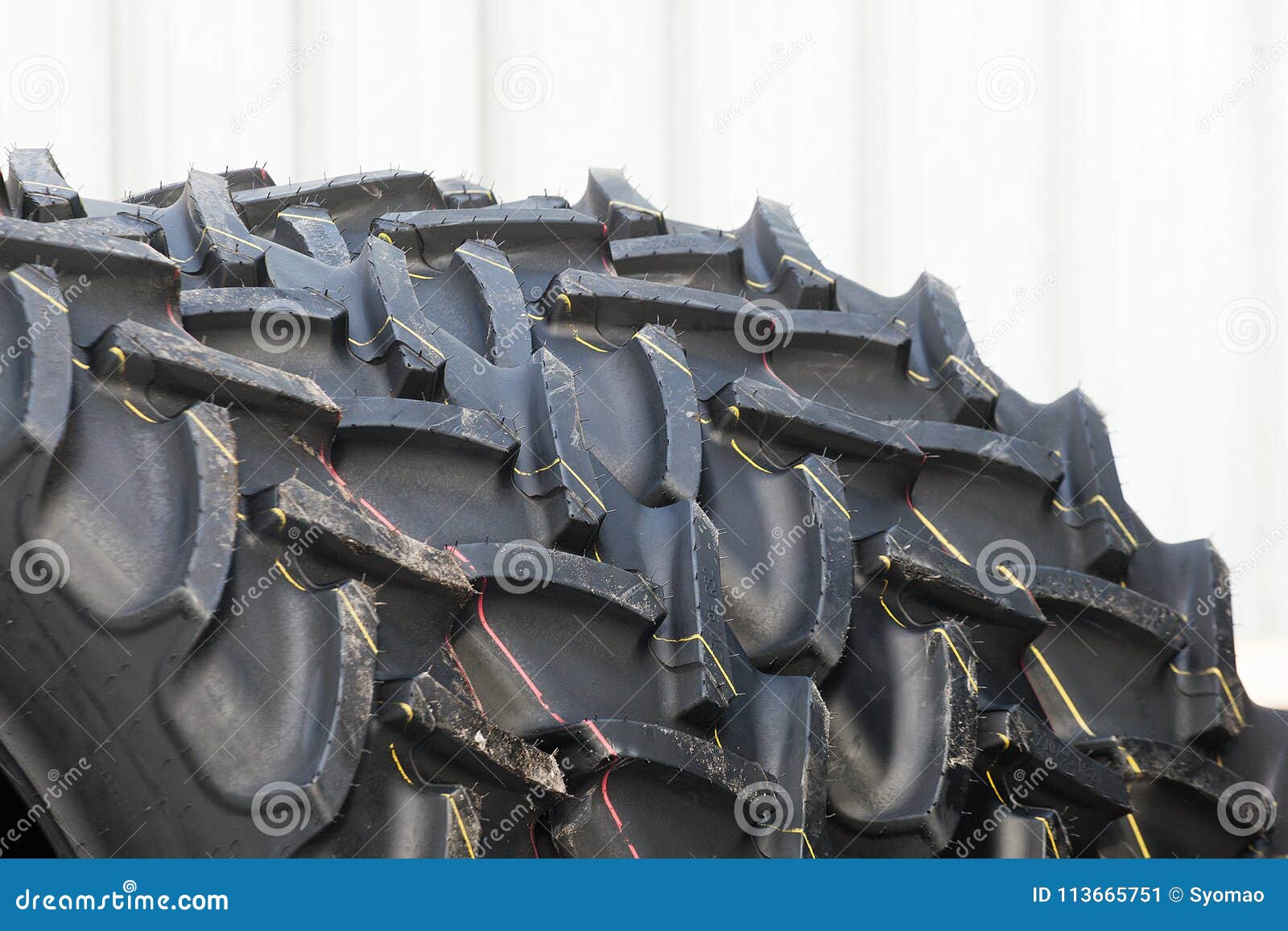 Tread of a tractor wheel stock image. Image of heavy - 113665751