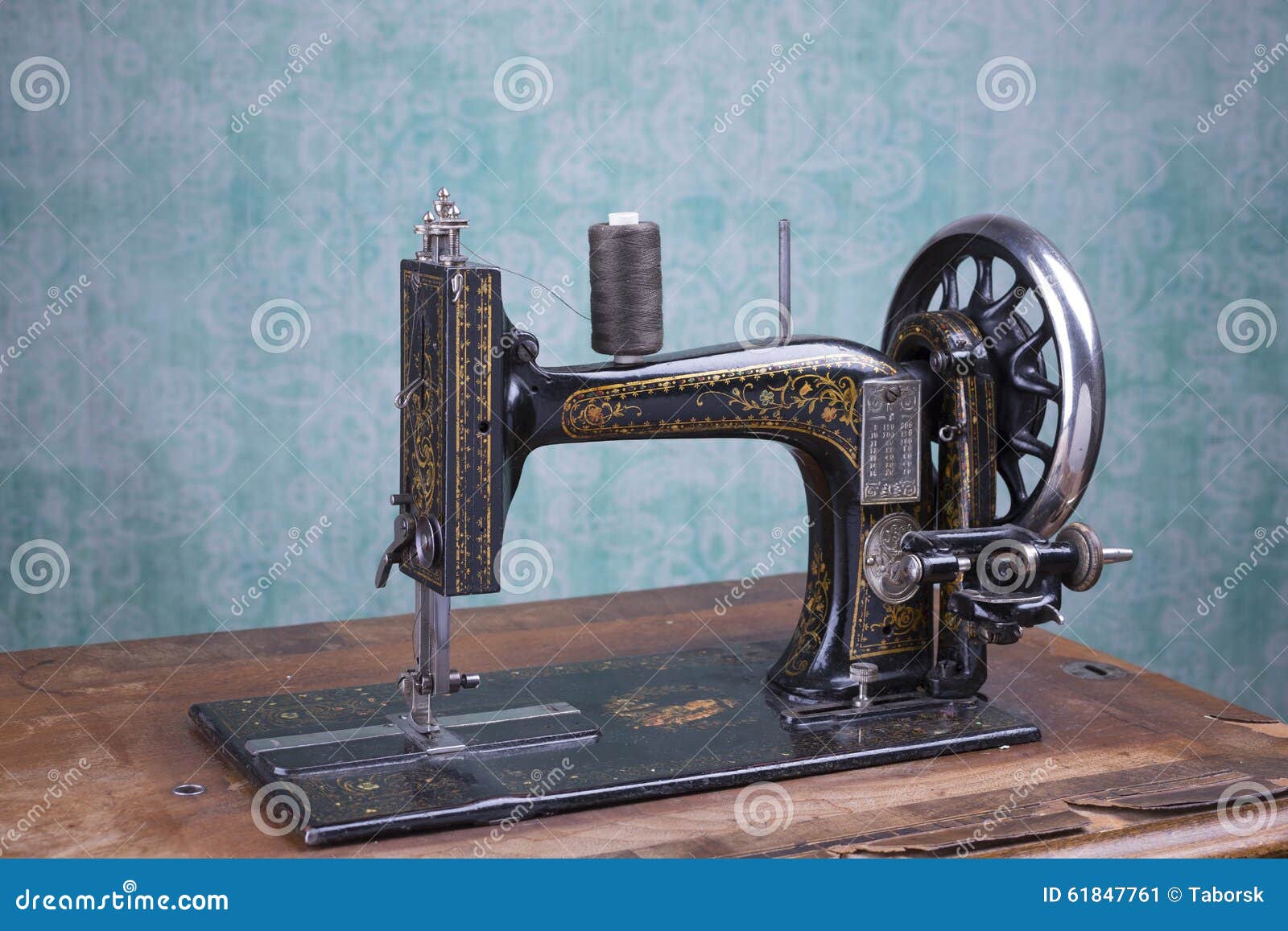 Treadle sewing machine stock image. Image of clothes - 61847761