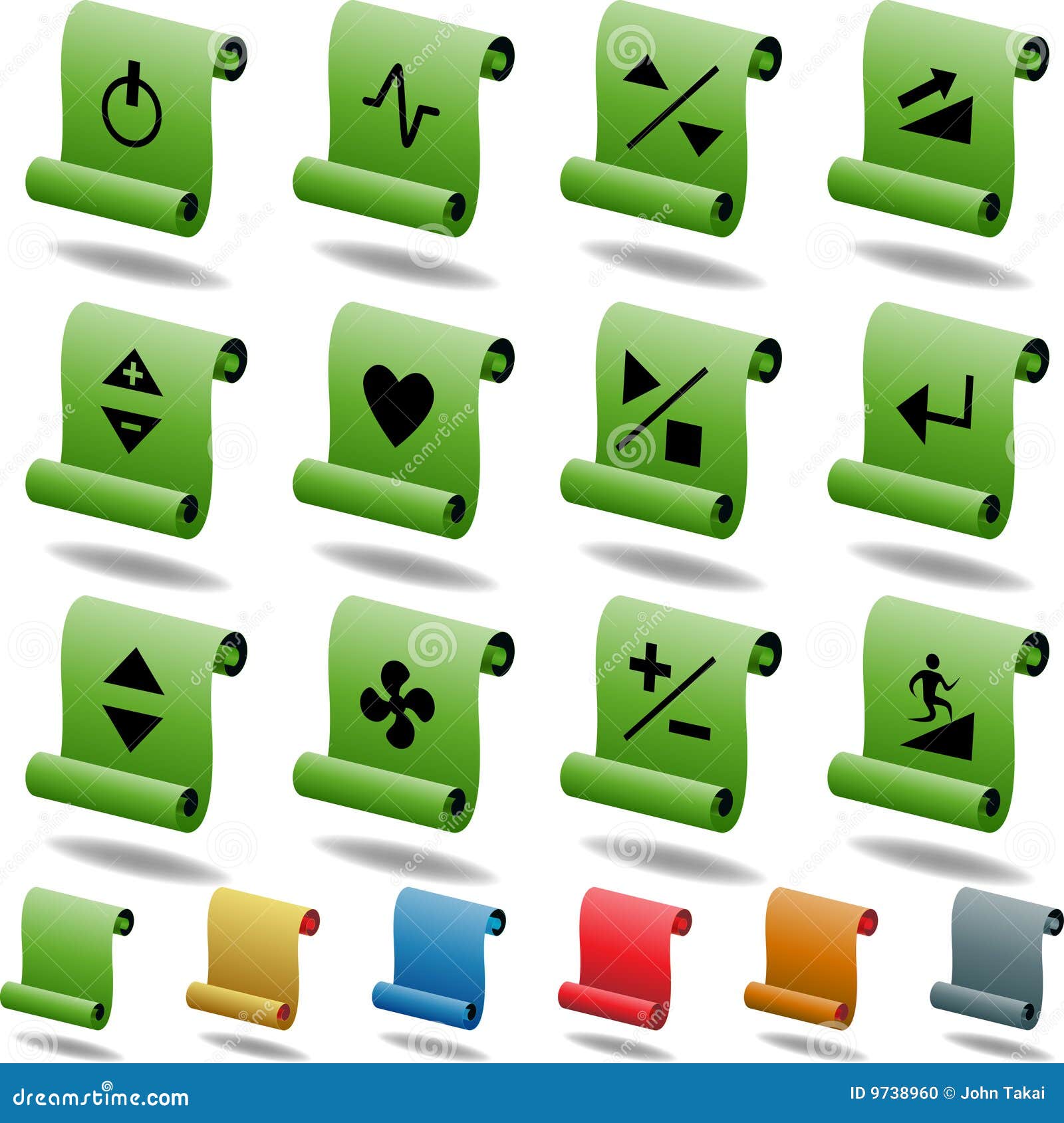 Treadmill Buttons: Scroll Set Stock Vector - Illustration of exercise ...