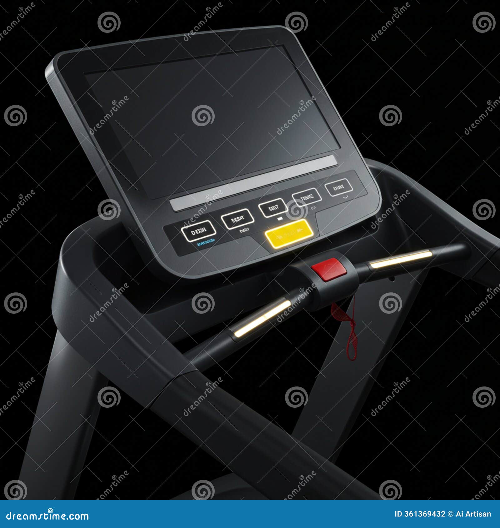 Treadmill Control Panel Featuring a Large Screen and Several Buttons ...