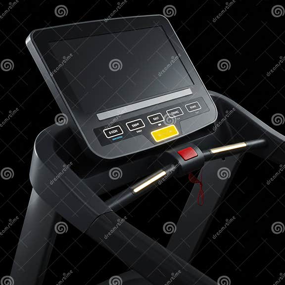 Treadmill Control Panel Featuring a Large Screen and Several Buttons ...