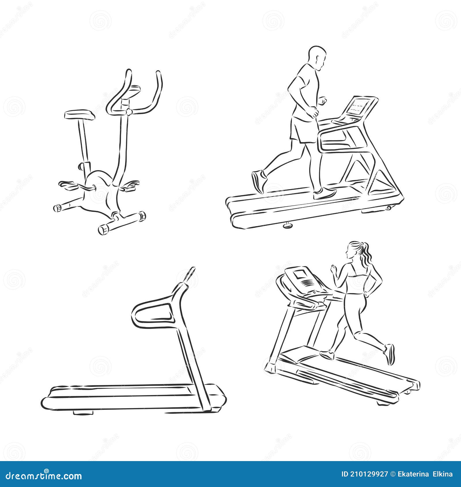 Treadmill Doodle Style Sketch Illustration Hand Drawn Vector .treadmill ...
