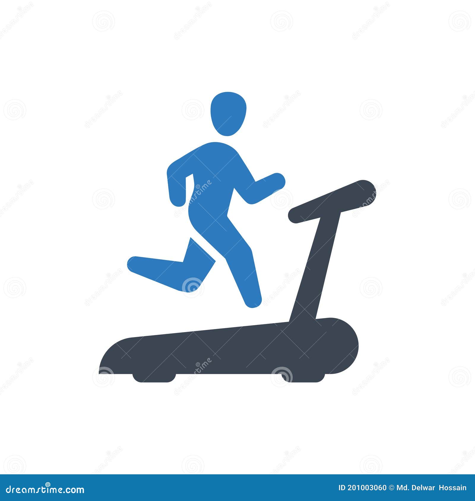 Treadmill Exercise Icon. Simple Vector Graphics Stock Vector ...