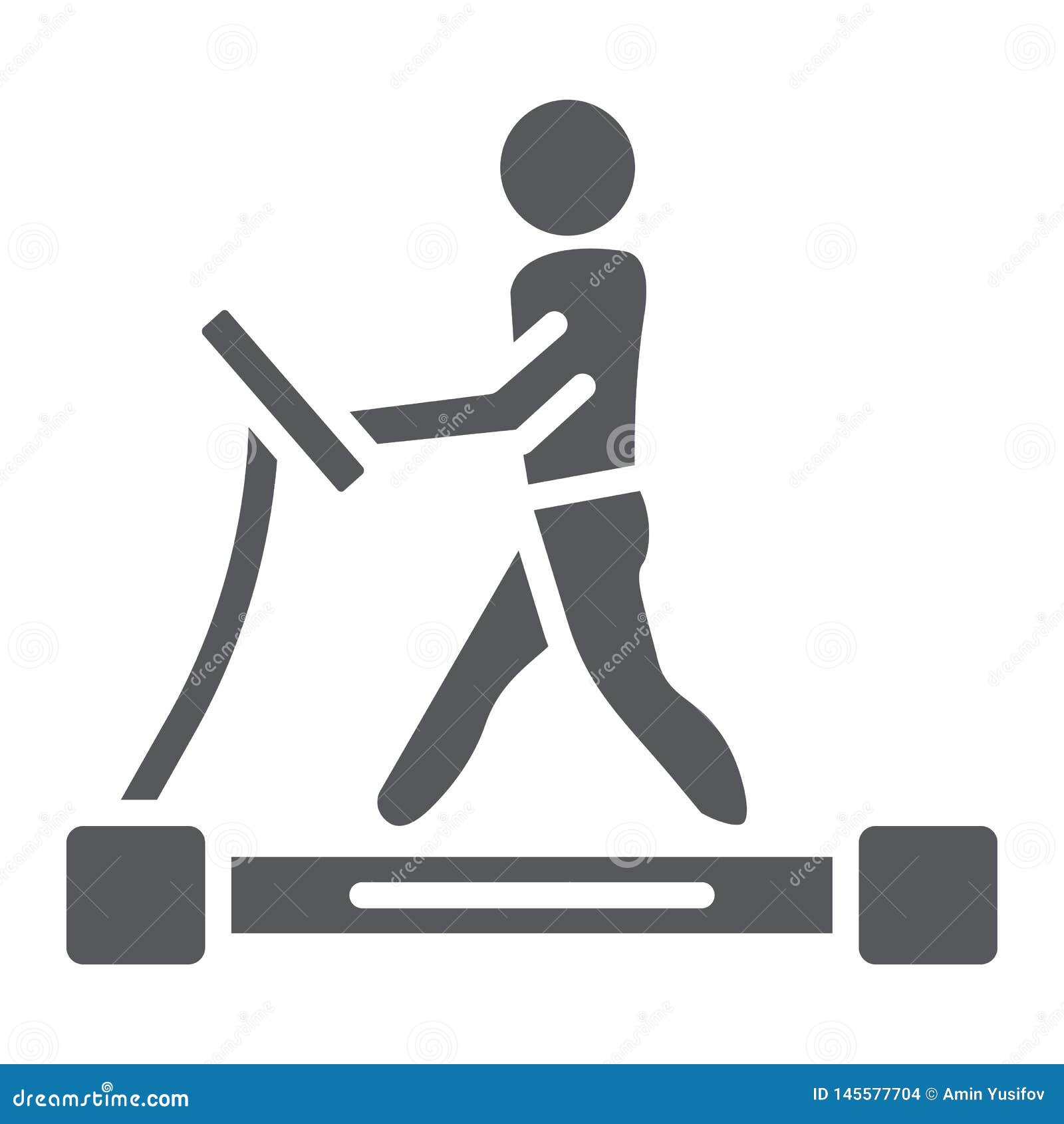 Treadmill Glyph Icon, Fitness and Exercise, Runner Sign, Vector ...