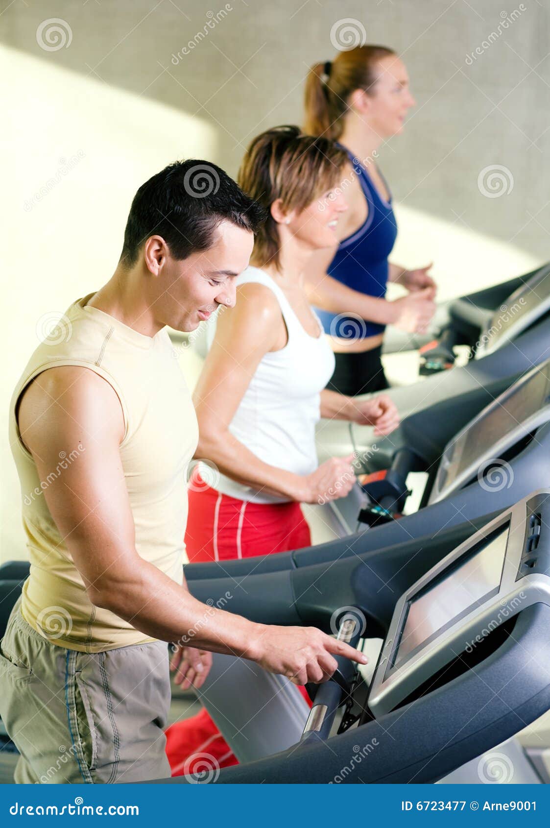 On the treadmill in gym stock image. Image of training - 6723477