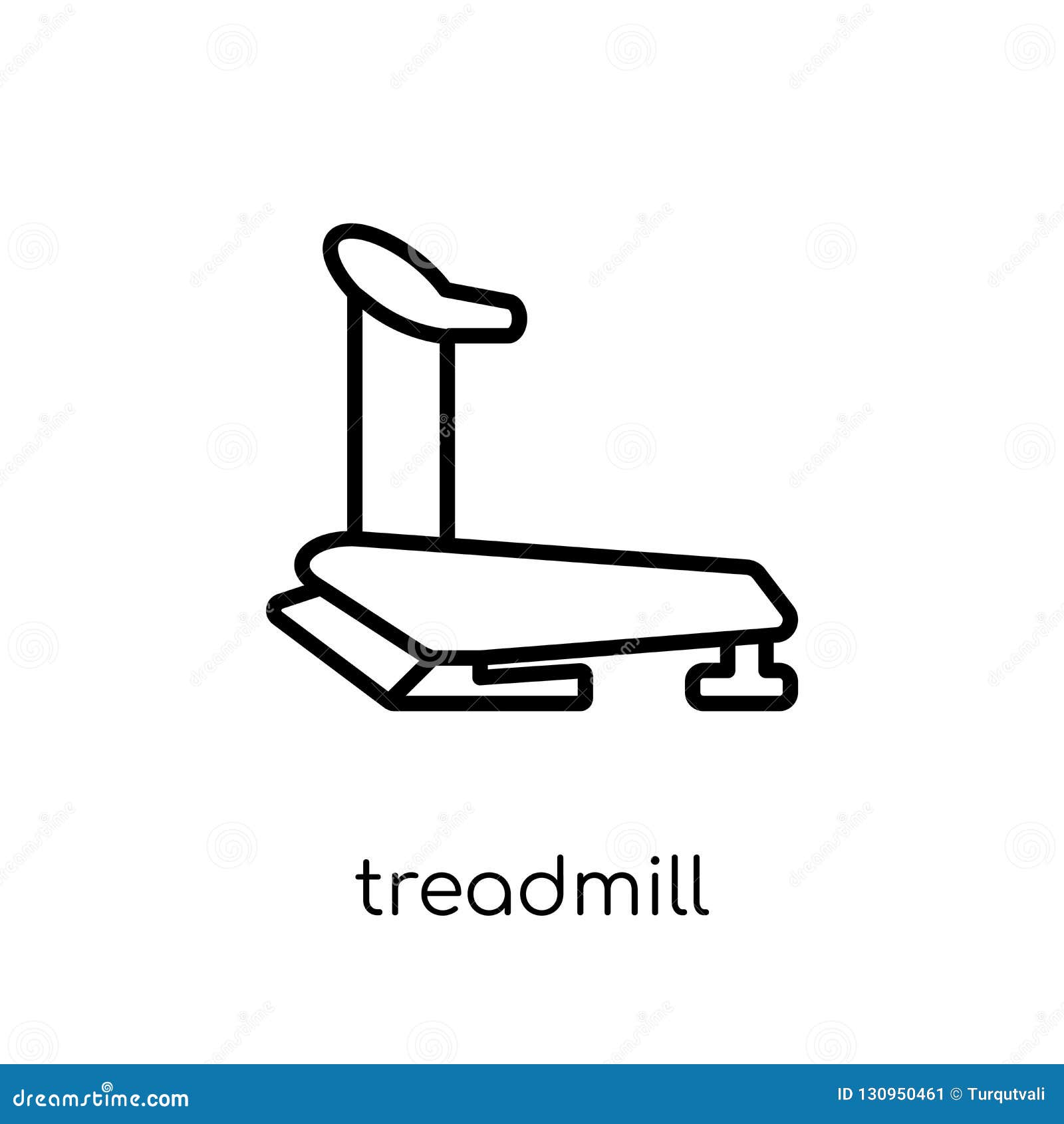 Treadmill Icon. Trendy Modern Flat Linear Vector Treadmill Icon Stock Vector - Illustration of ...