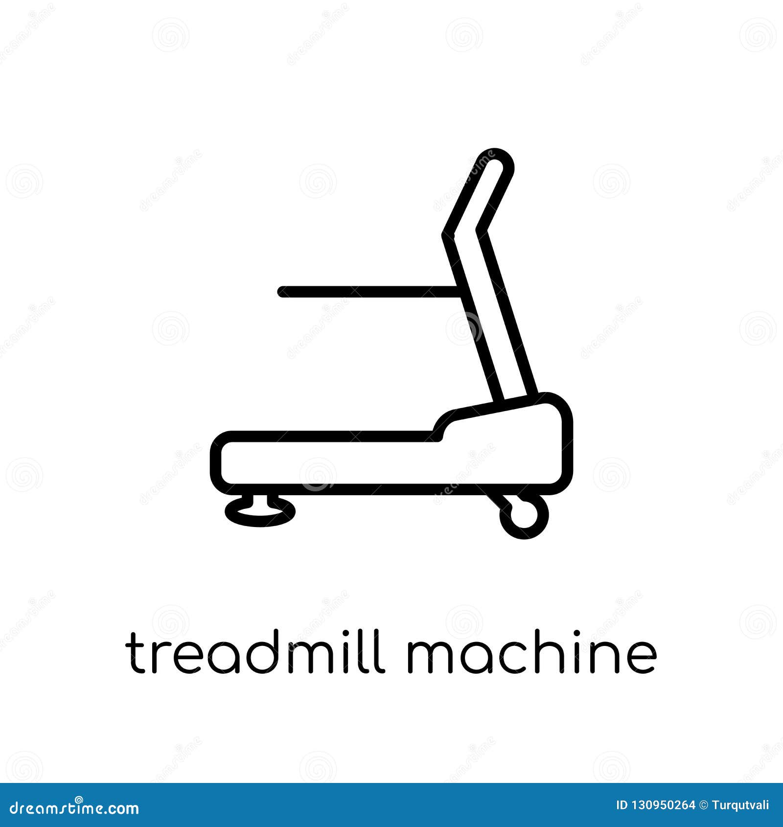 Treadmill Machine Icon. Trendy Modern Flat Linear Vector Treadmill ...