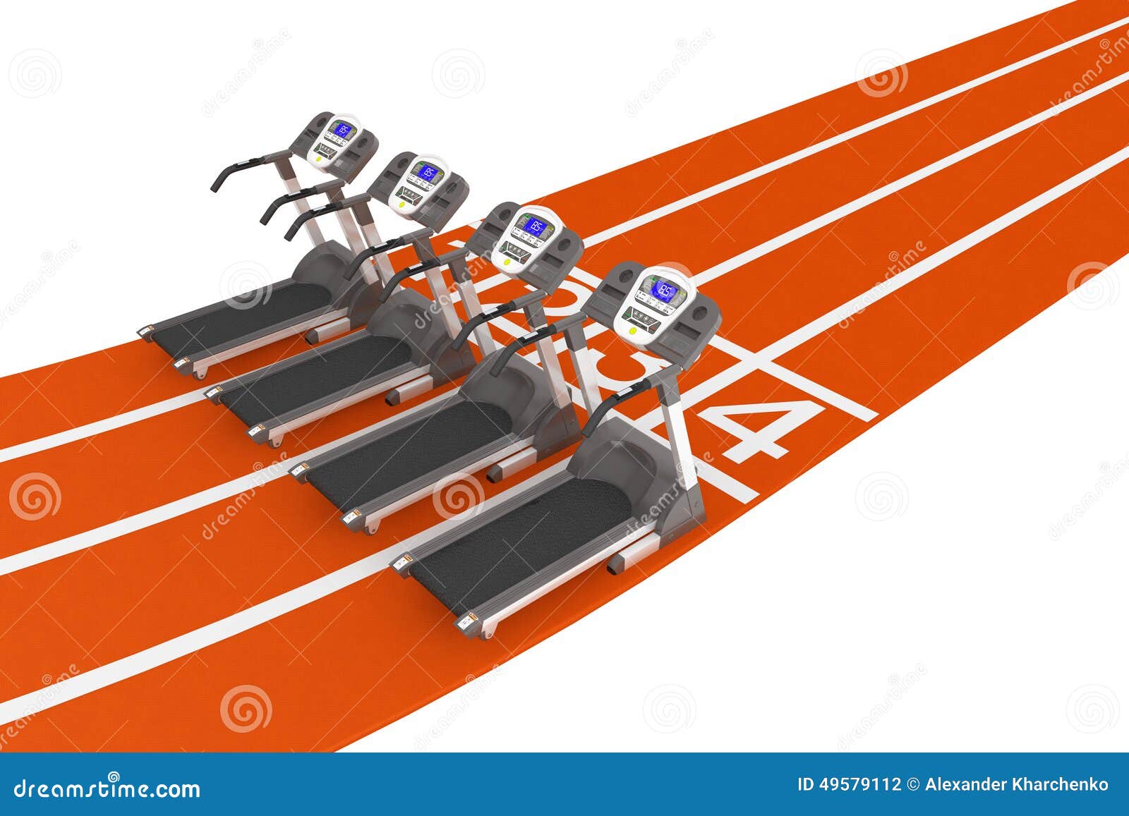 Treadmill Machine Over Running Track Stock Illustration - Illustration ...