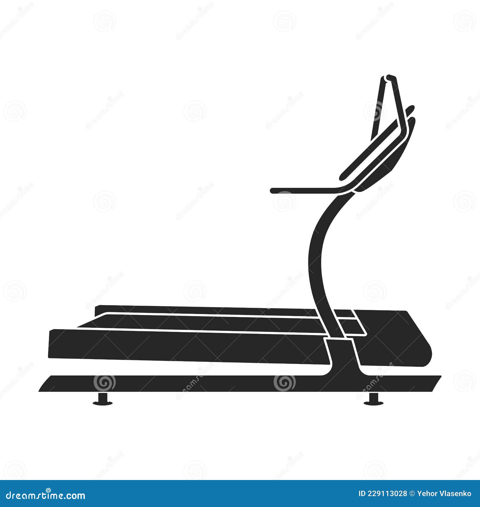 Treadmill Vector Icon.Black Vector Icon Isolated on White Background ...