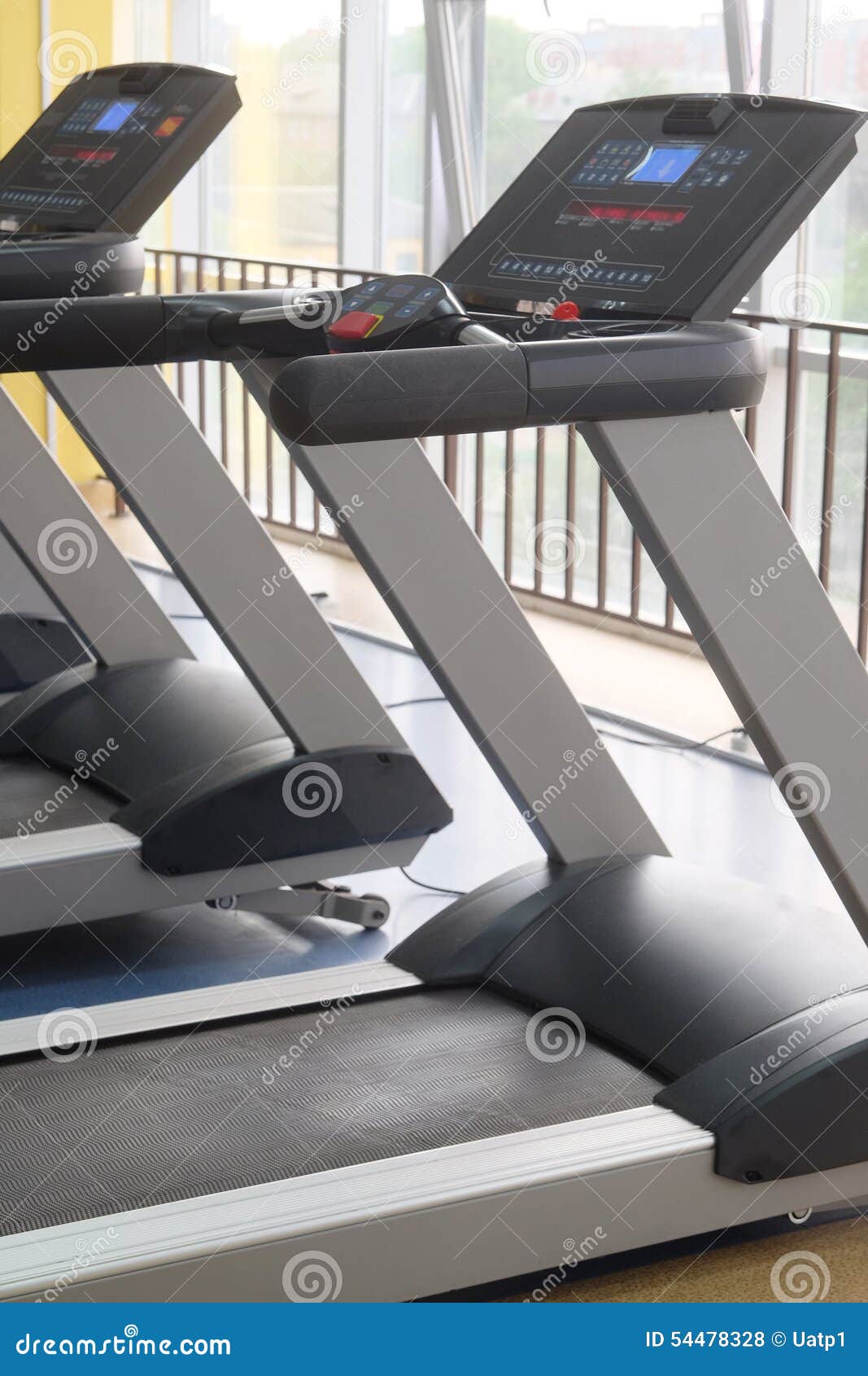 Treadmills in a Fitness Hall Stock Photo - Image of hall, muscular ...