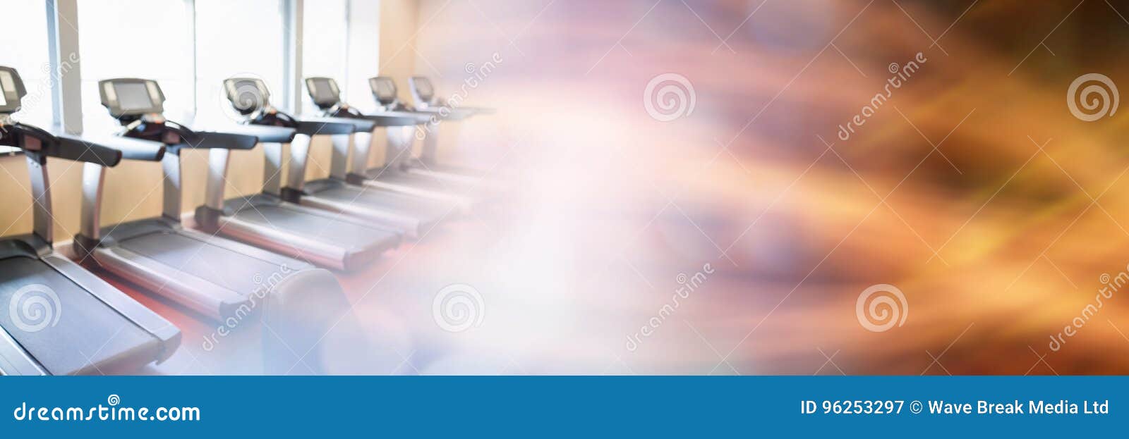 Treadmills in Gym with Transition Stock Image - Image of trail, room ...