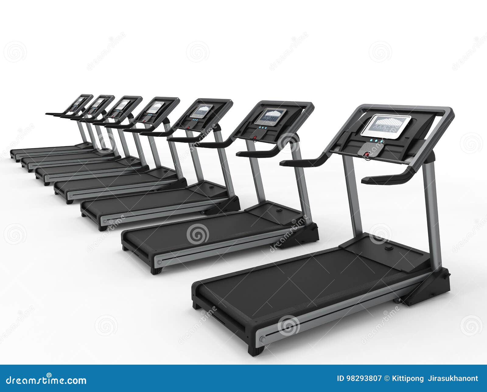 Two Men Running On Treadmills In Gym. Silhouette Of The City On The ...