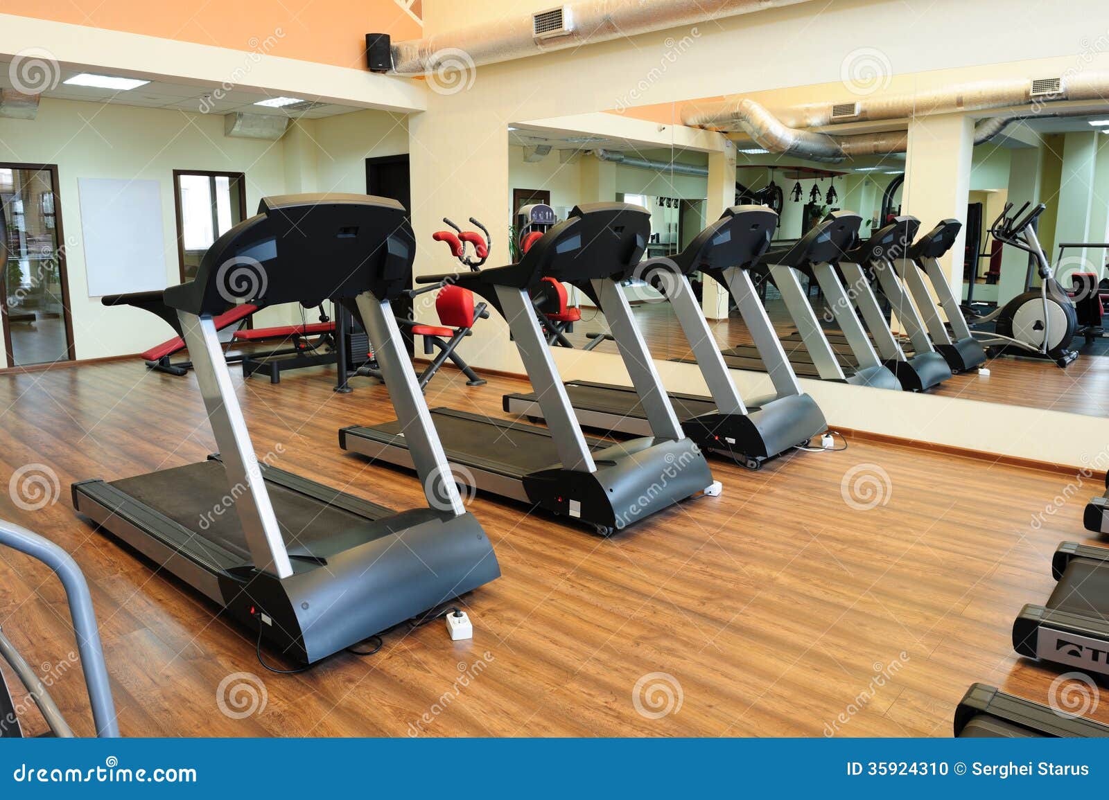 Treadmills stock photo. Image of fitness, weight, club - 35924310