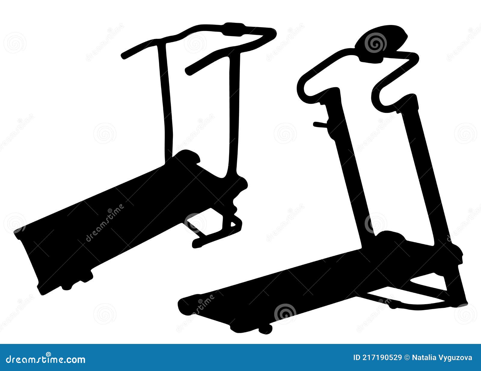 Treadmills in a set. stock vector. Illustration of vector - 217190529