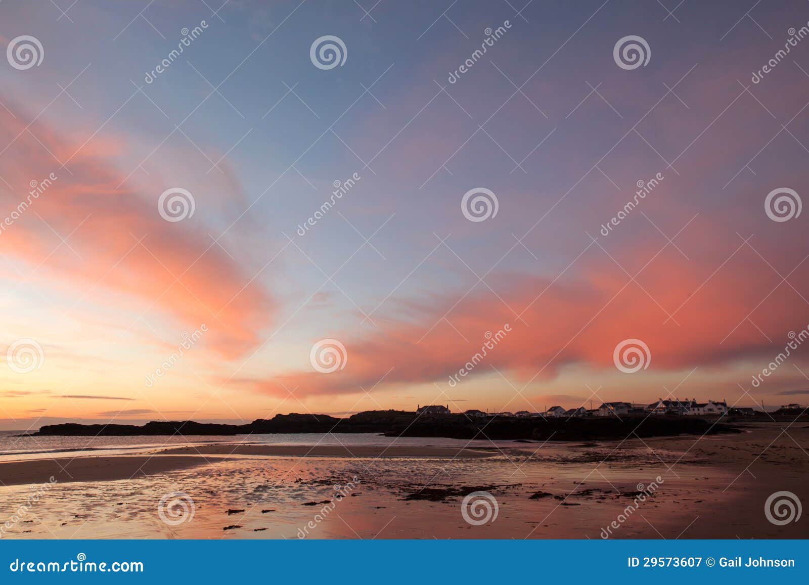 Trearddur Bay Sunset stock image. Image of cloud, wales - 29573607