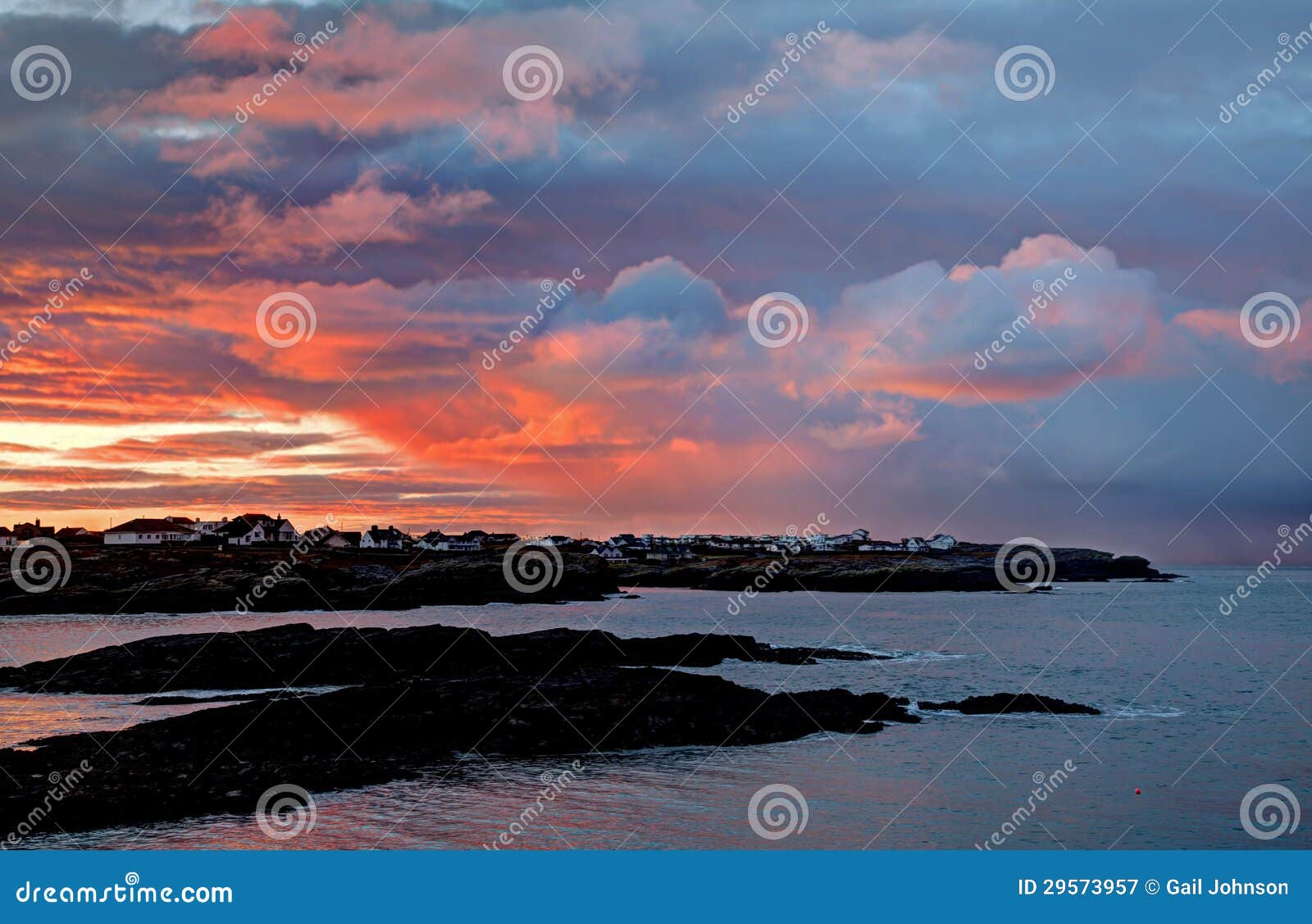 Trearddur Bay Sunset stock image. Image of anglesey, coastal - 29573957
