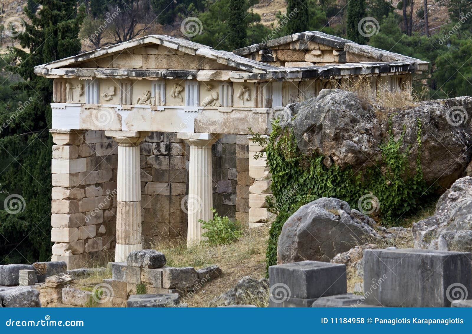 Treasure of the Athenians at Delphi Archaeo Stock Photo - Image of ...