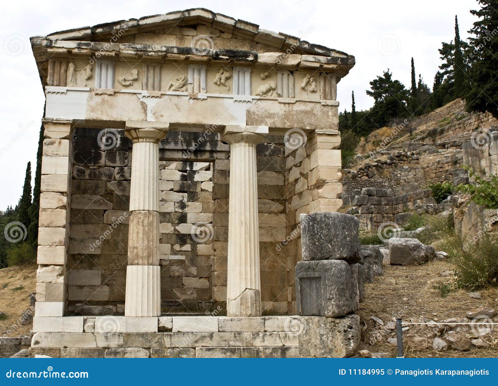 Treasure of the Athenians at Delphi Archaeo Stock Image - Image of ...