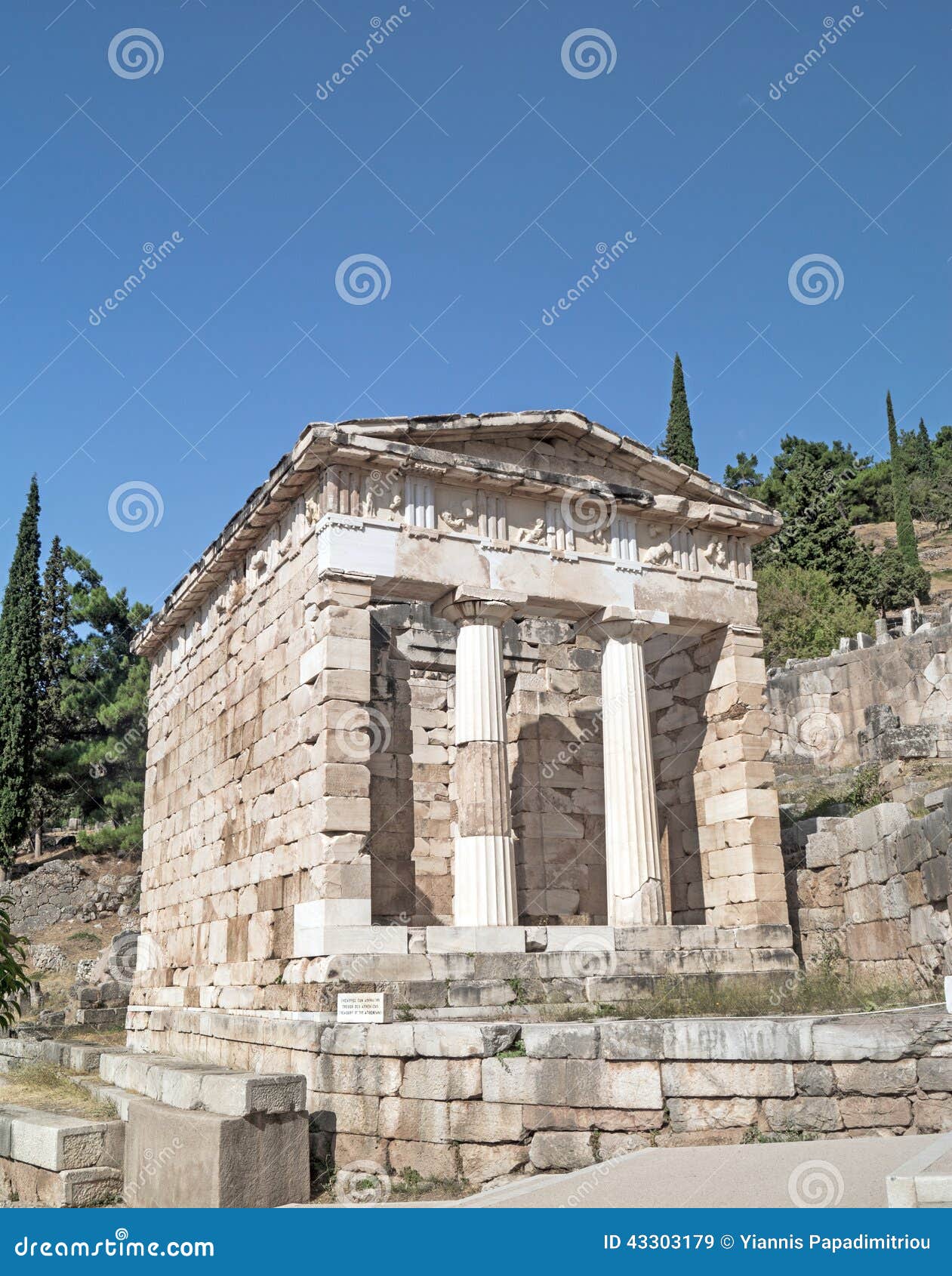 Treasure of the Athenians at Delphi Oracle Stock Image - Image of ...