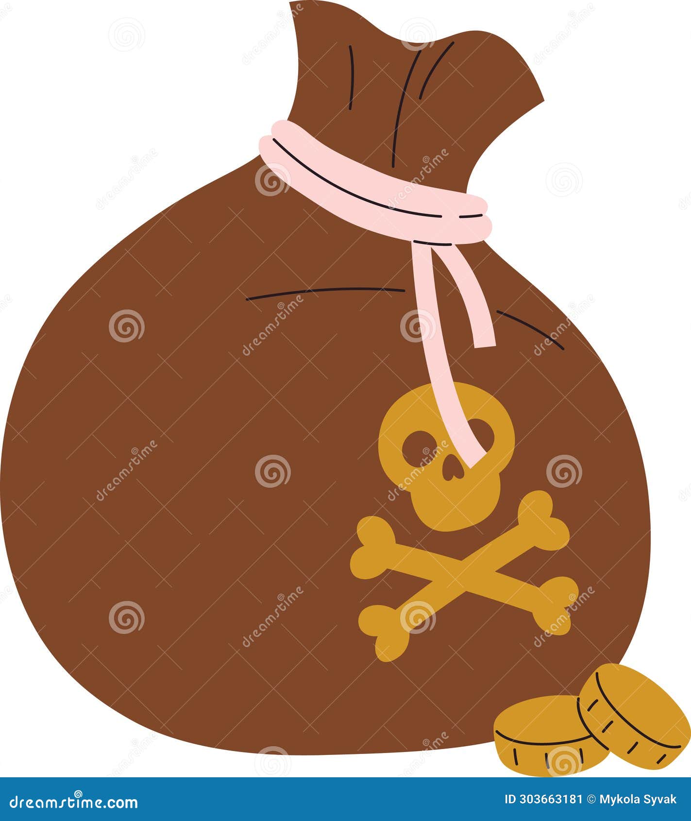 Treasure Bag Icon stock illustration. Illustration of sack - 303663181