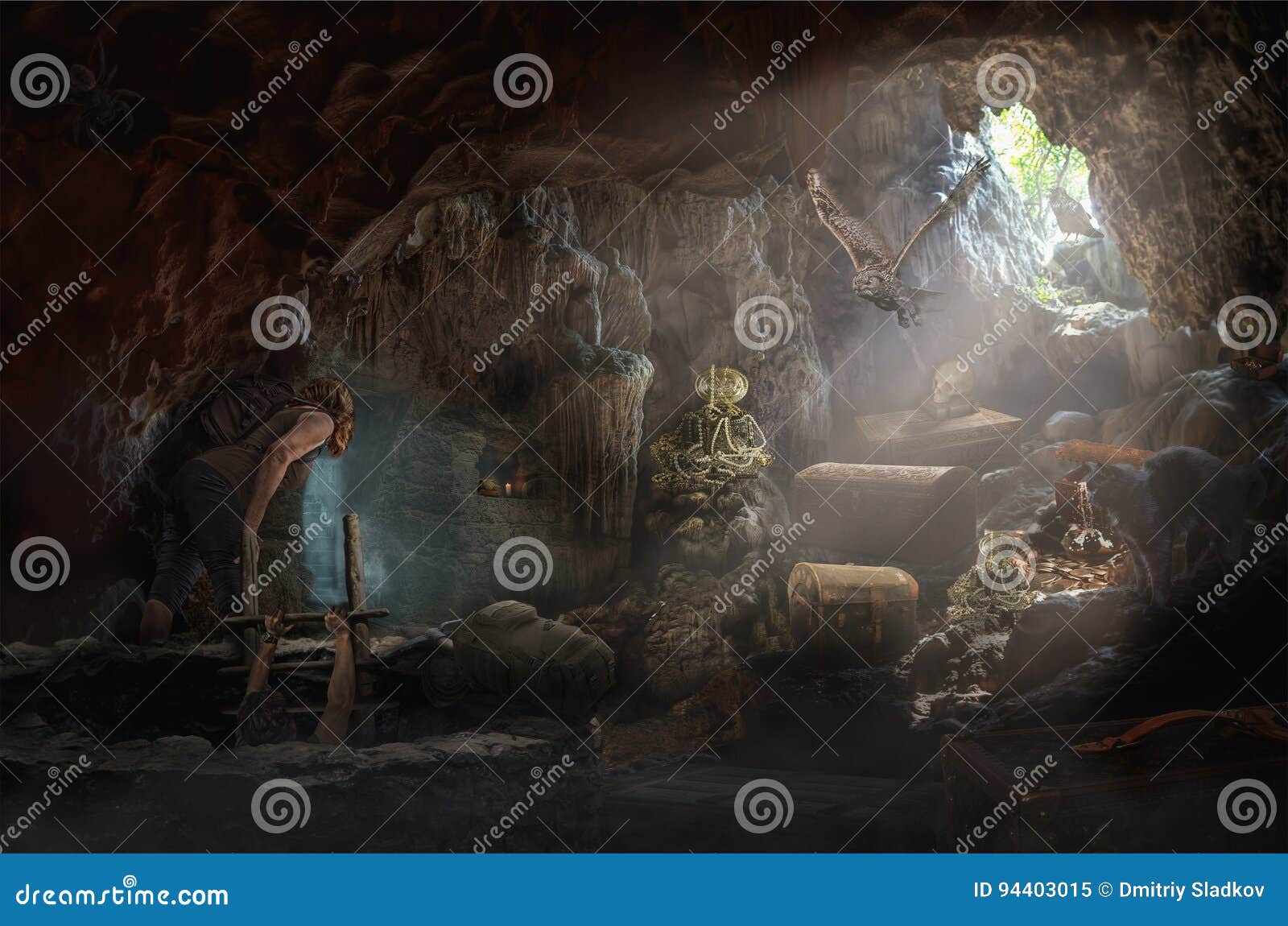 Treasure cave stock illustration. Illustration of mystery - 94403015