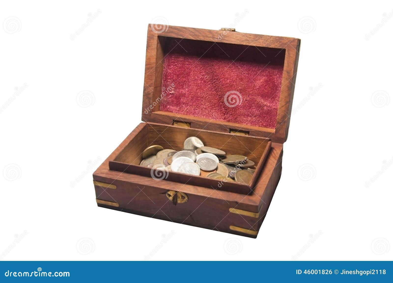 Treasure chest with coins stock photo. Image of concepts - 46001826