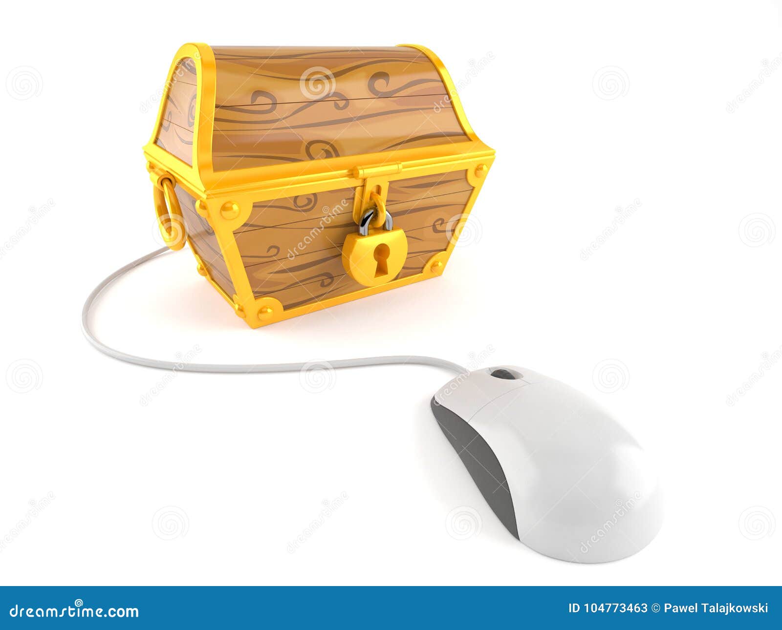Treasure Chest with Computer Mouse Stock Illustration - Illustration of ...