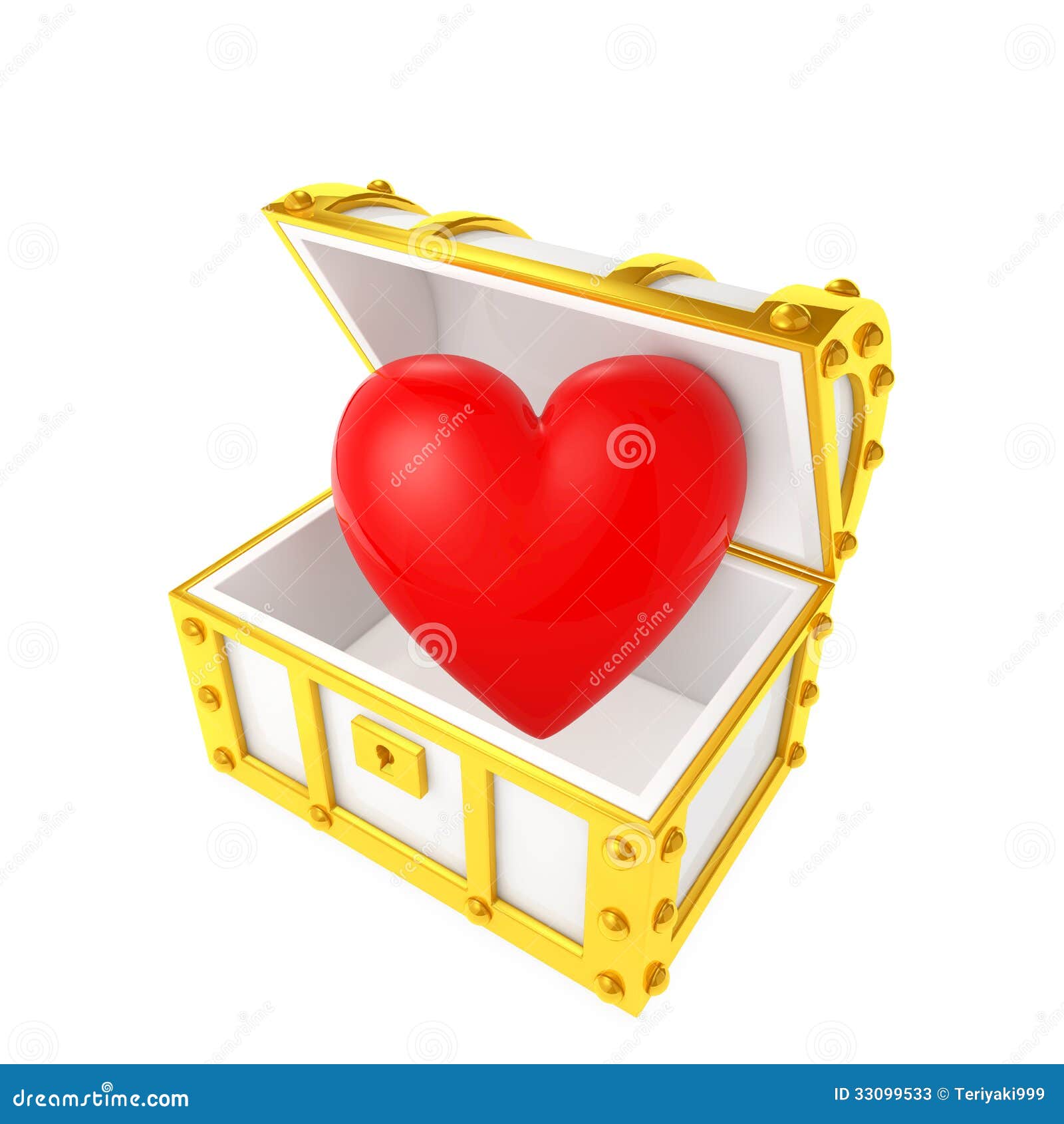 Treasure Chest Containing the Heart Stock Illustration - Illustration ...
