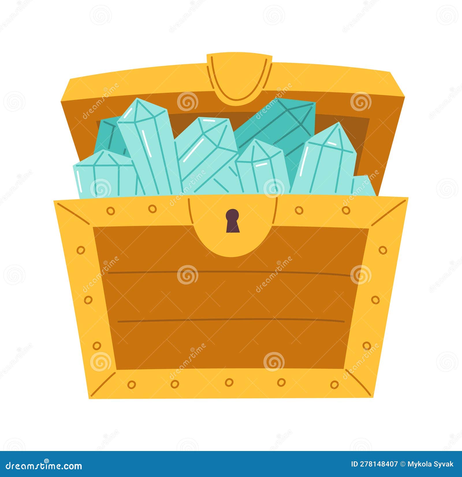 Treasure Chest with Diamonds Stock Vector - Illustration of jewelry ...