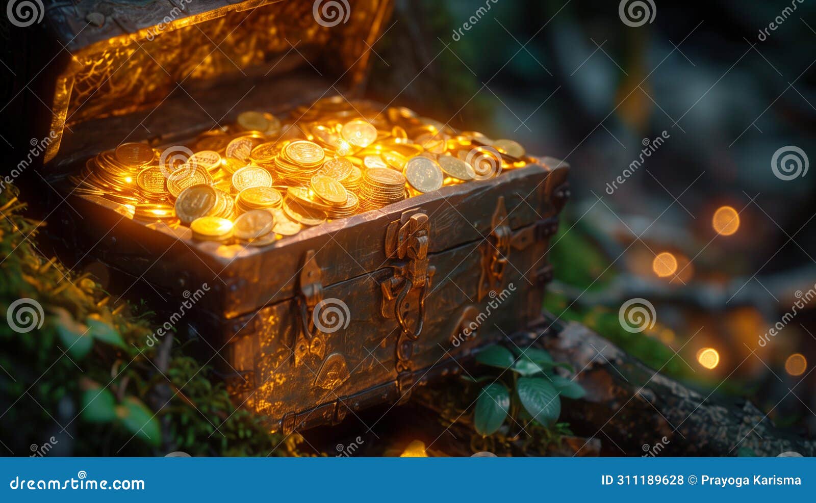 Treasure Chest Full of Gold Background Stock Photo - Image of cash ...