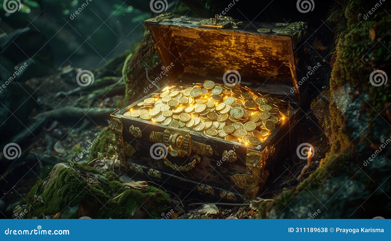 Treasure Chest Full of Gold Background Stock Photo - Image of safe ...