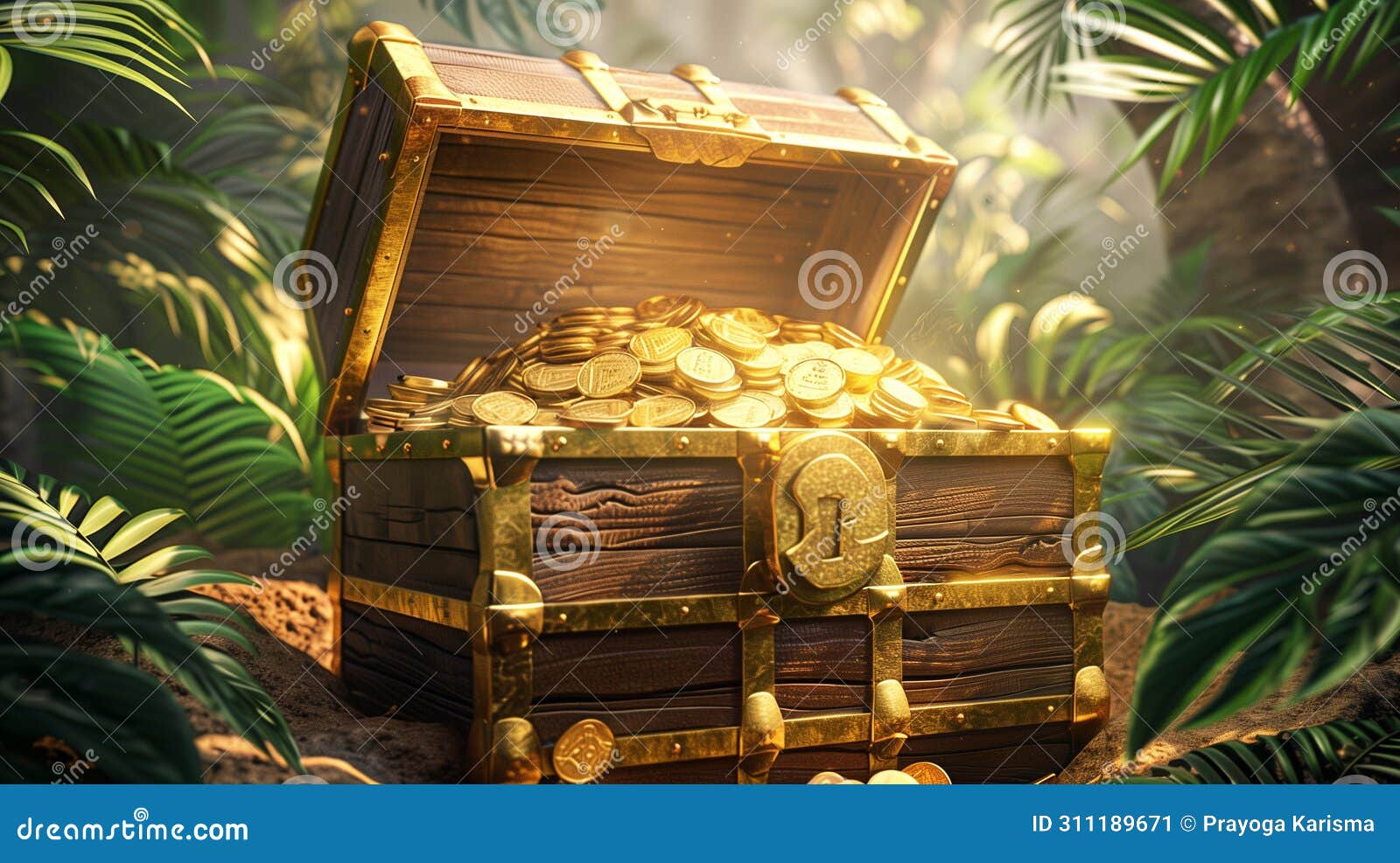 Treasure Chest Full of Gold Background Stock Image - Image of secret ...