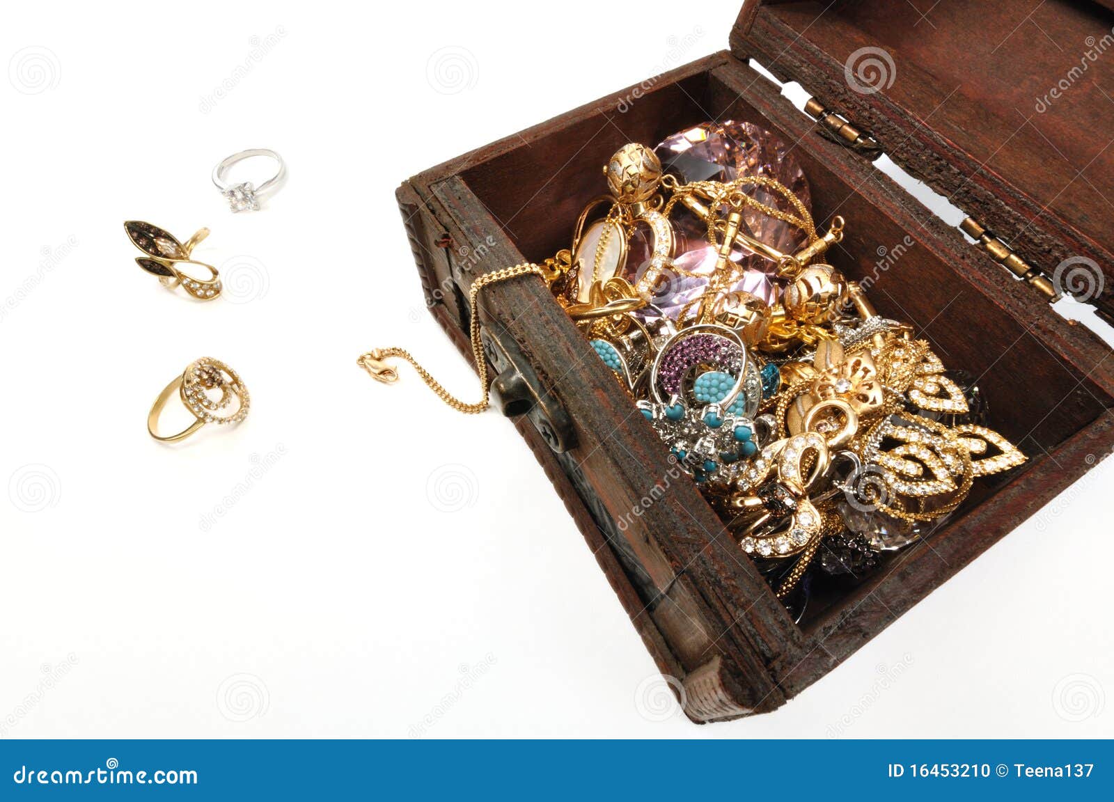 Treasure chest with gold stock photo. Image of ritch - 16453210
