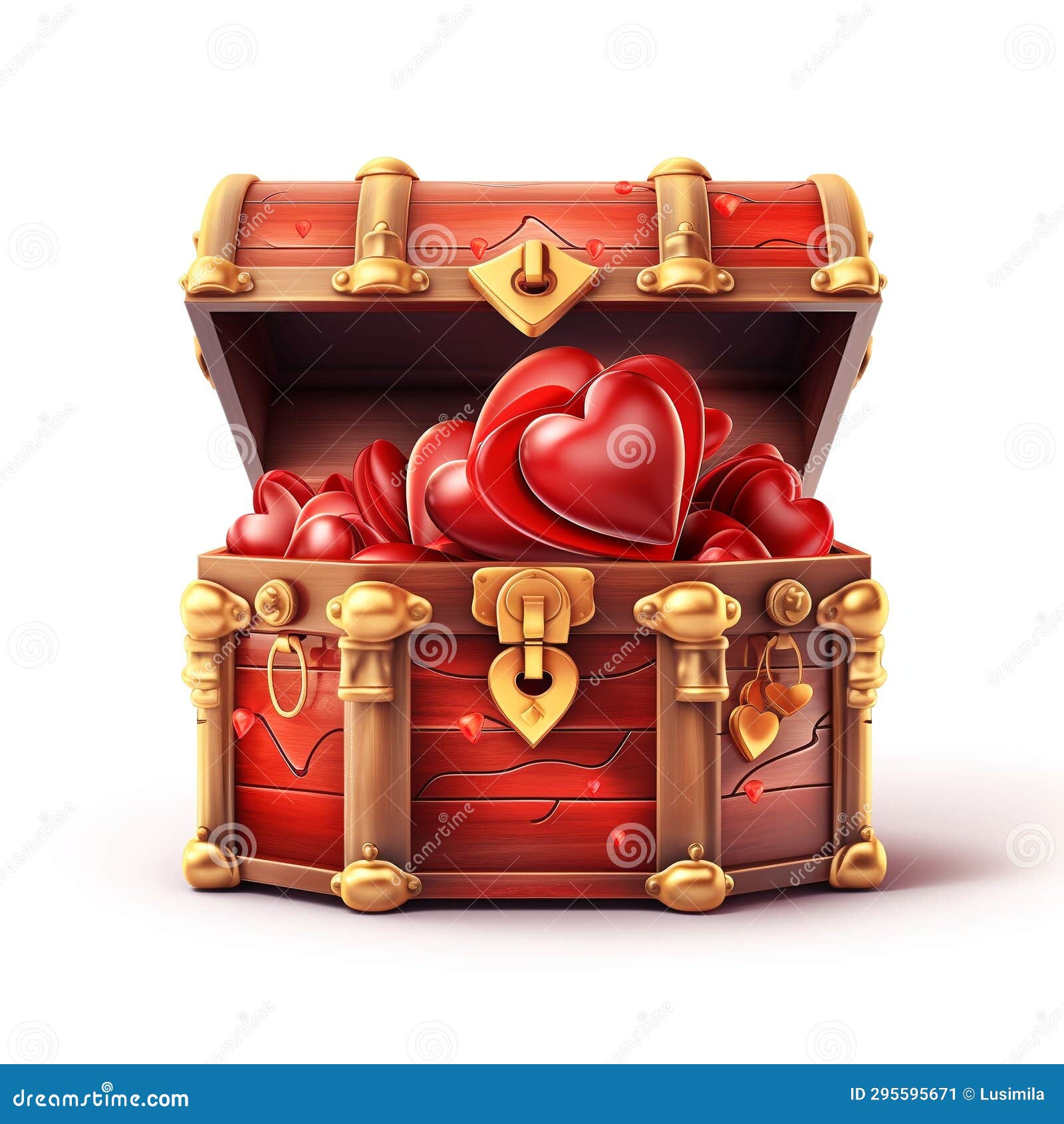 Treasure Chest with Heart Shape Stock Illustration - Illustration of ...