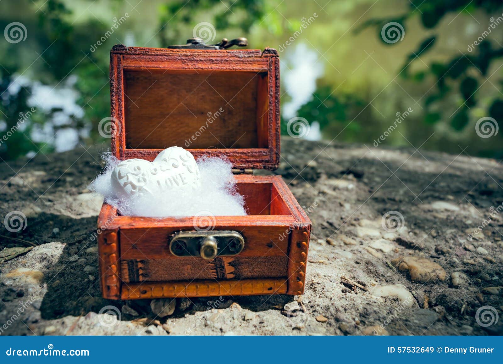 Treasure chest with heart stock image. Image of rocks - 57532649