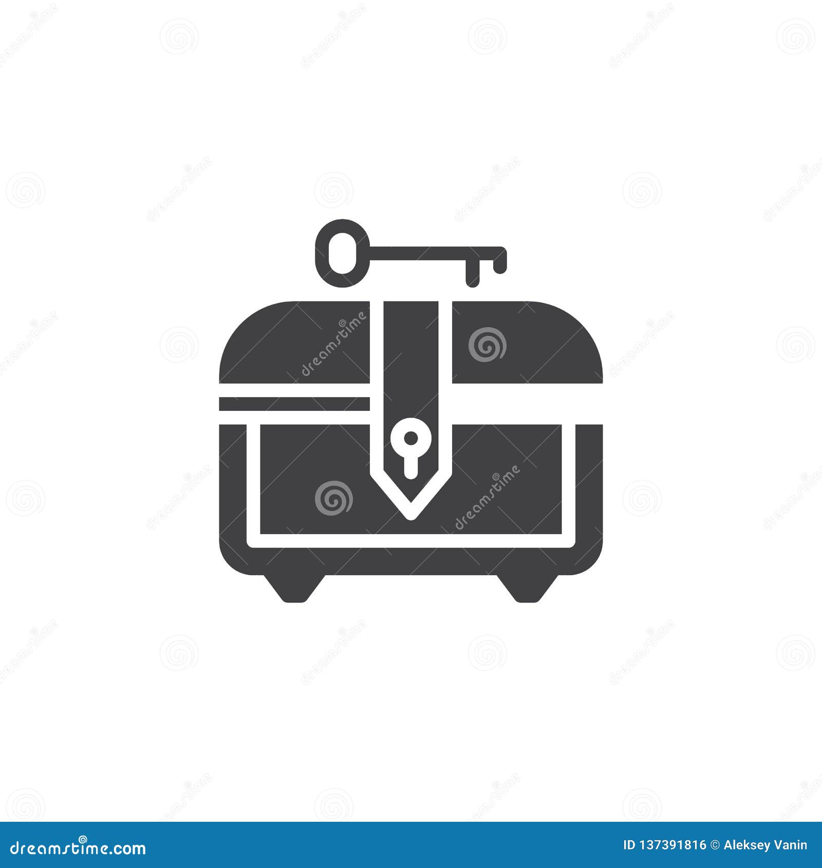 Treasure Chest and Key Vector Icon Stock Vector - Illustration of ...