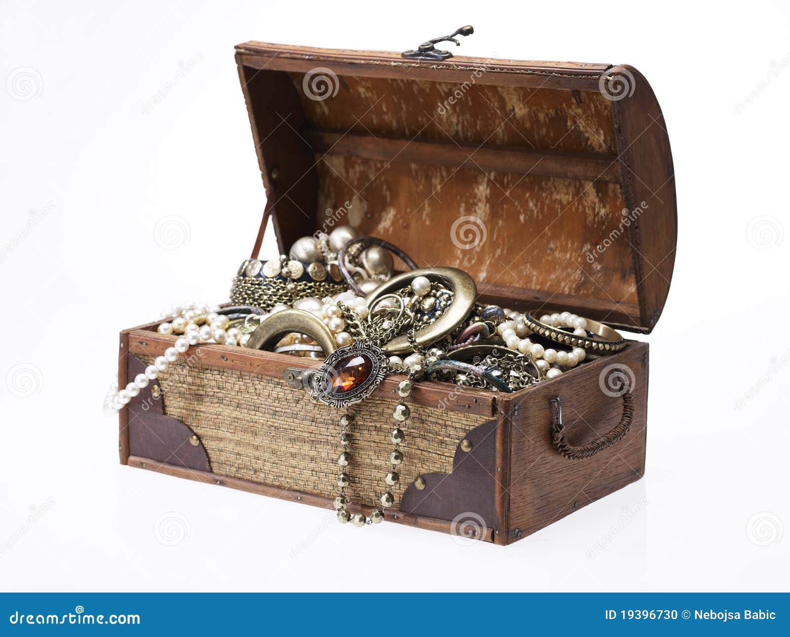 Treasure Chest with Lots of Jewelry Stock Photo - Image of gilded ...