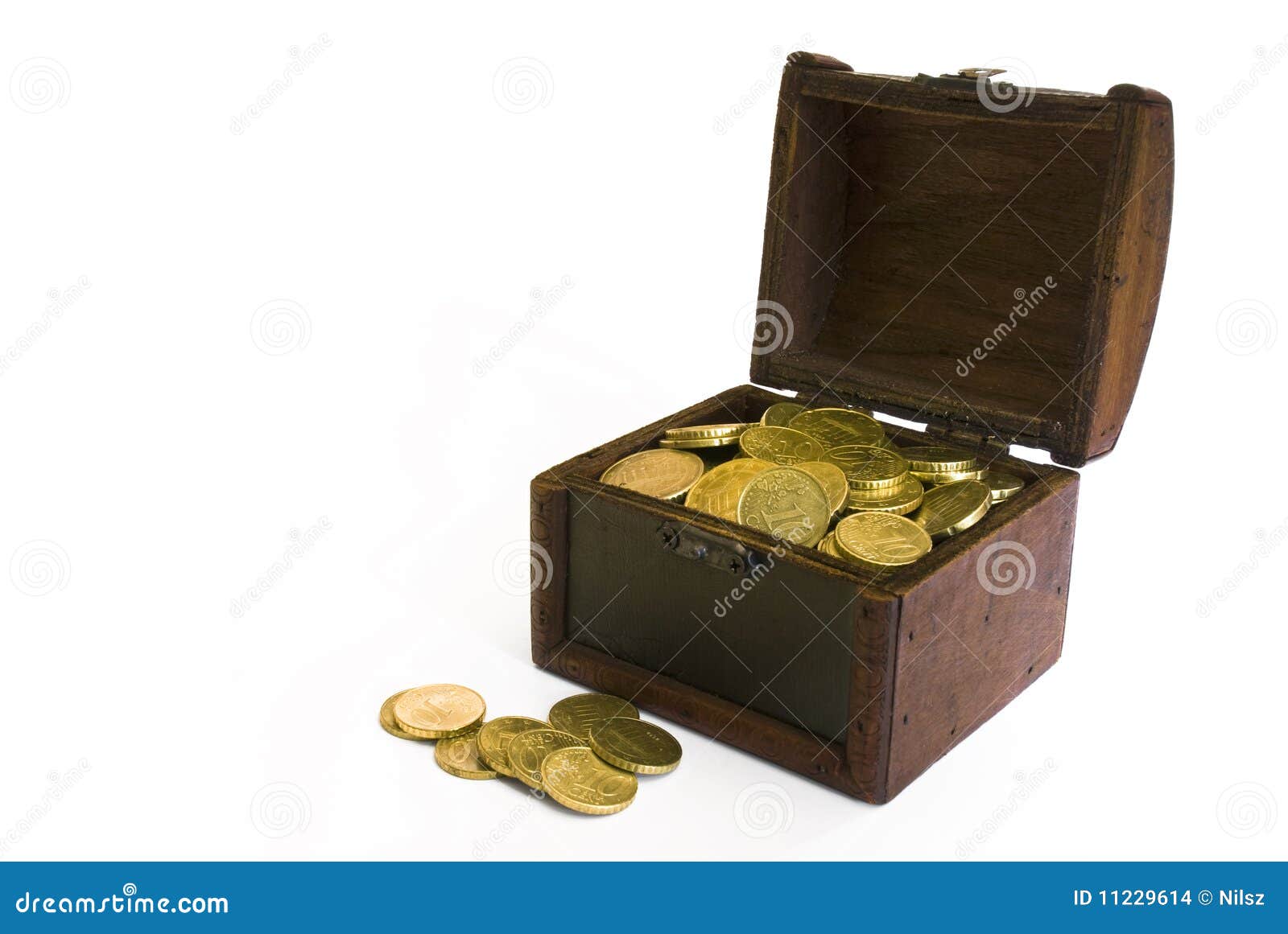 Treasure Chest with Money Inside Stock Photo - Image of coin, budget ...