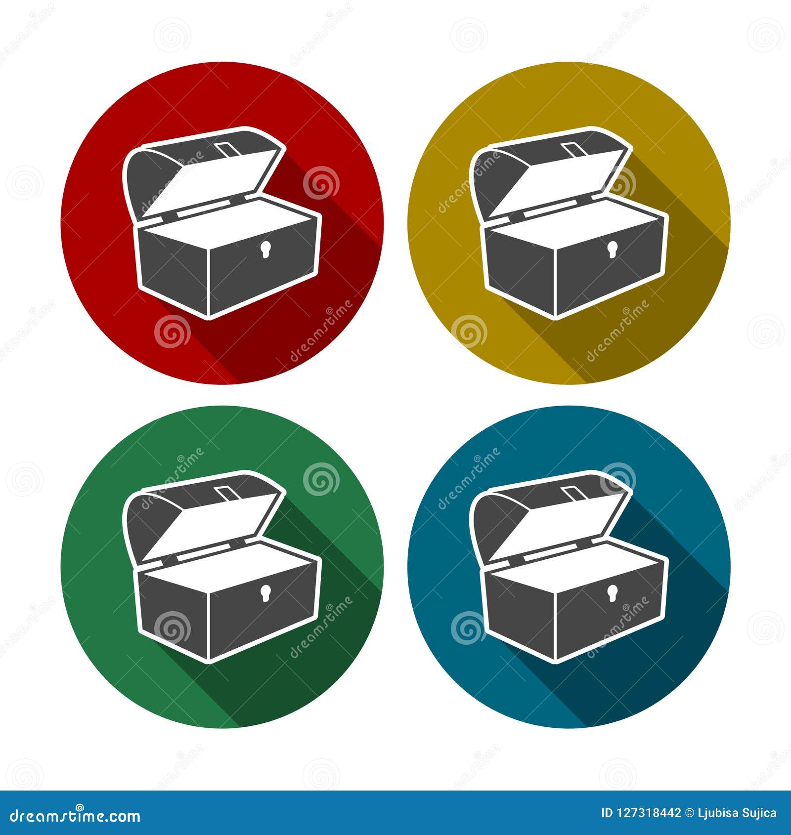 Treasure Chest Open Vector Icon Stock Vector - Illustration of padlock ...