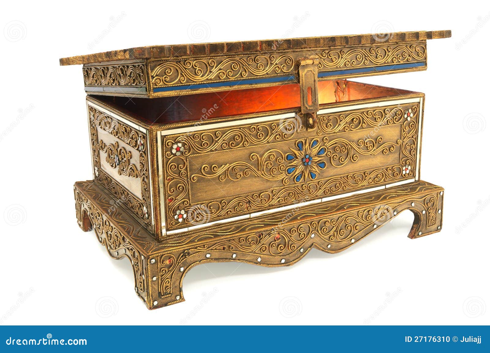 Treasure chest opened. stock photo. Image of ornate, casket - 27176310
