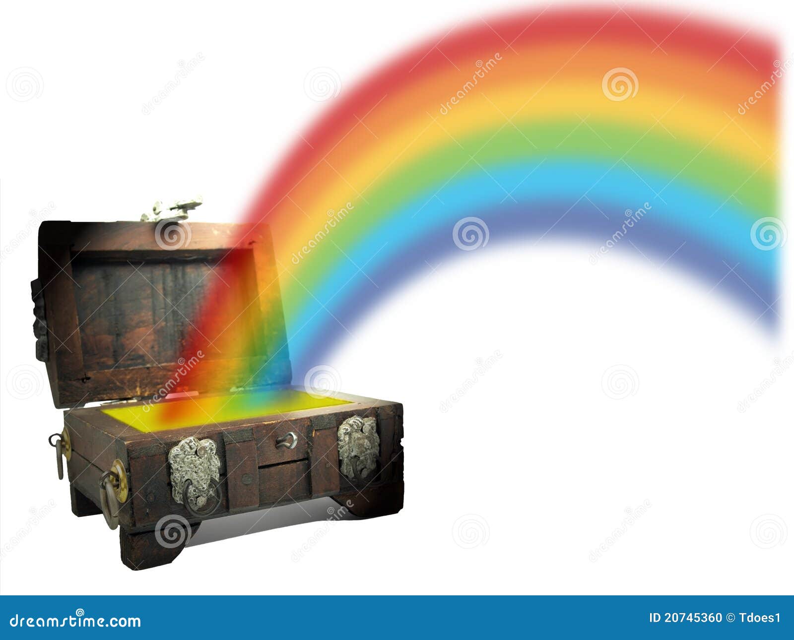 Treasure Chest with Rainbow Stock Photo - Image of treasure, rainbow ...