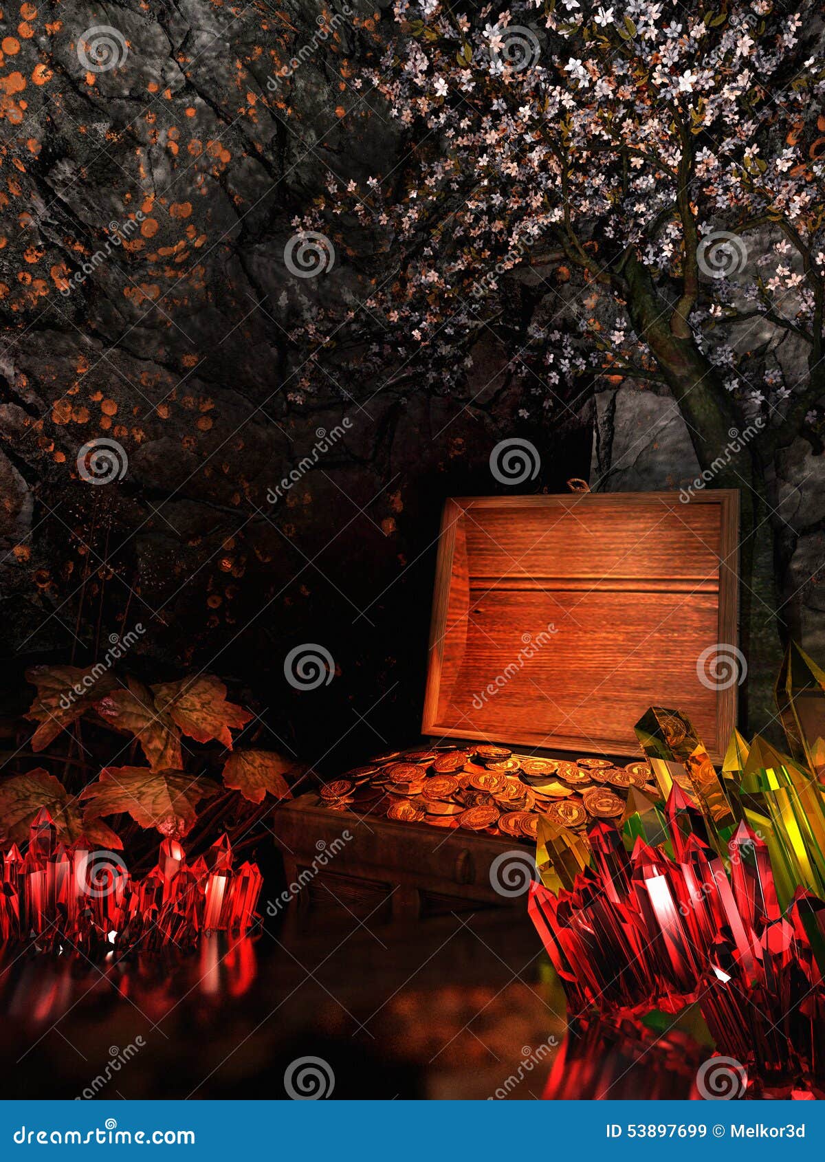 Chest Crystals Red Treasure Stock Illustrations – 10 Chest Crystals Red ...