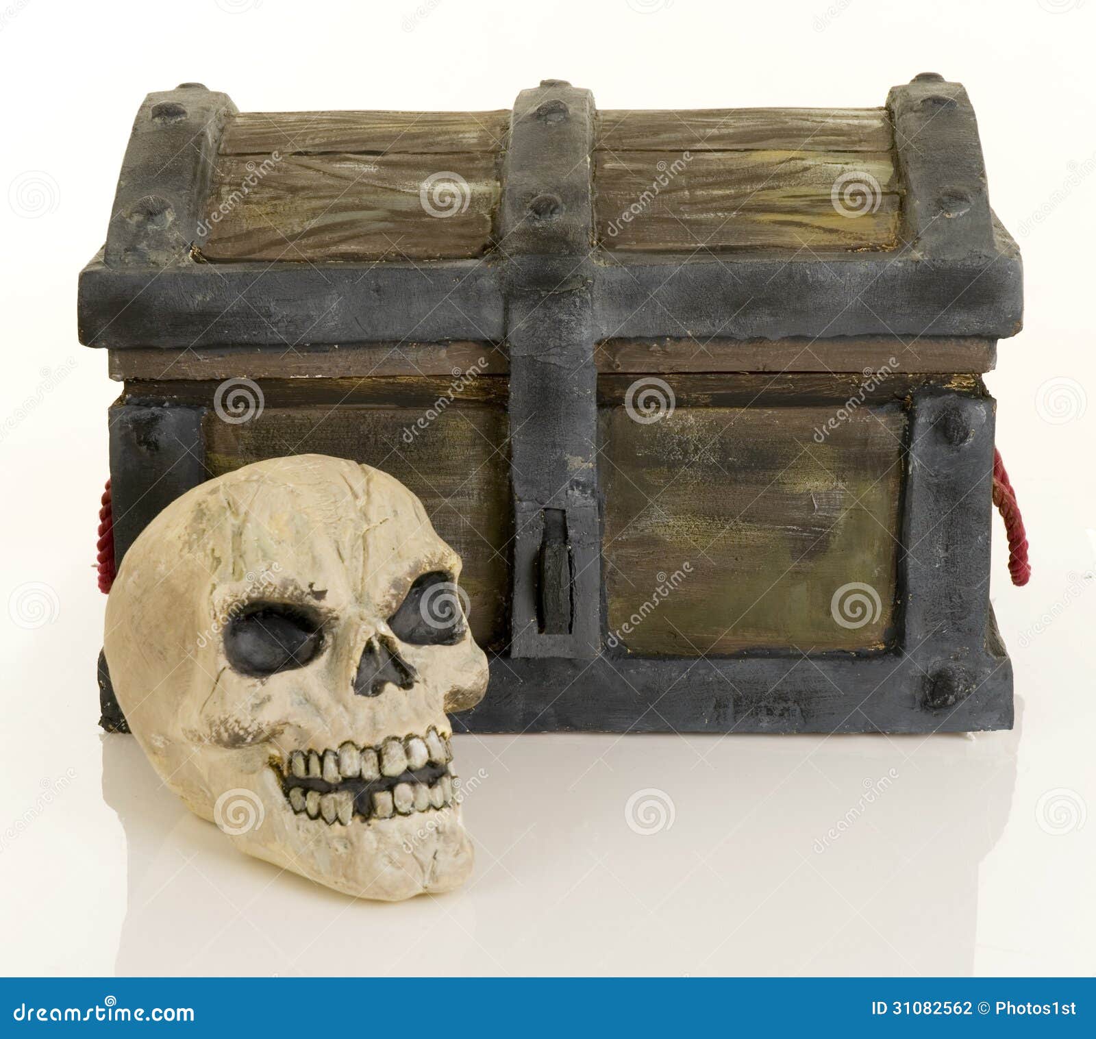 Treasure chest and skull stock photo. Image of explore - 31082562