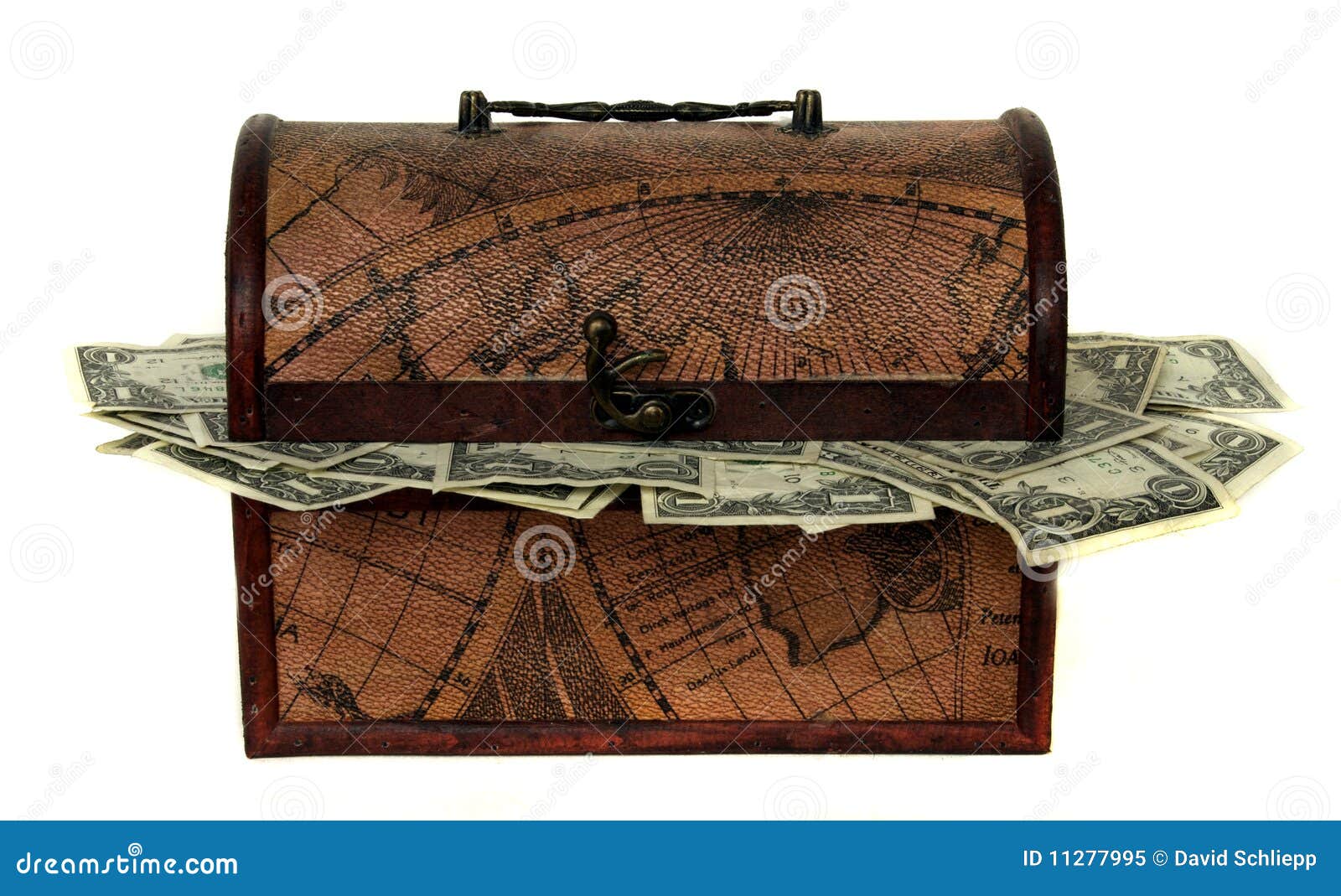 Treasure Chest Stuffed with Money Stock Image - Image of schliepp, luck ...