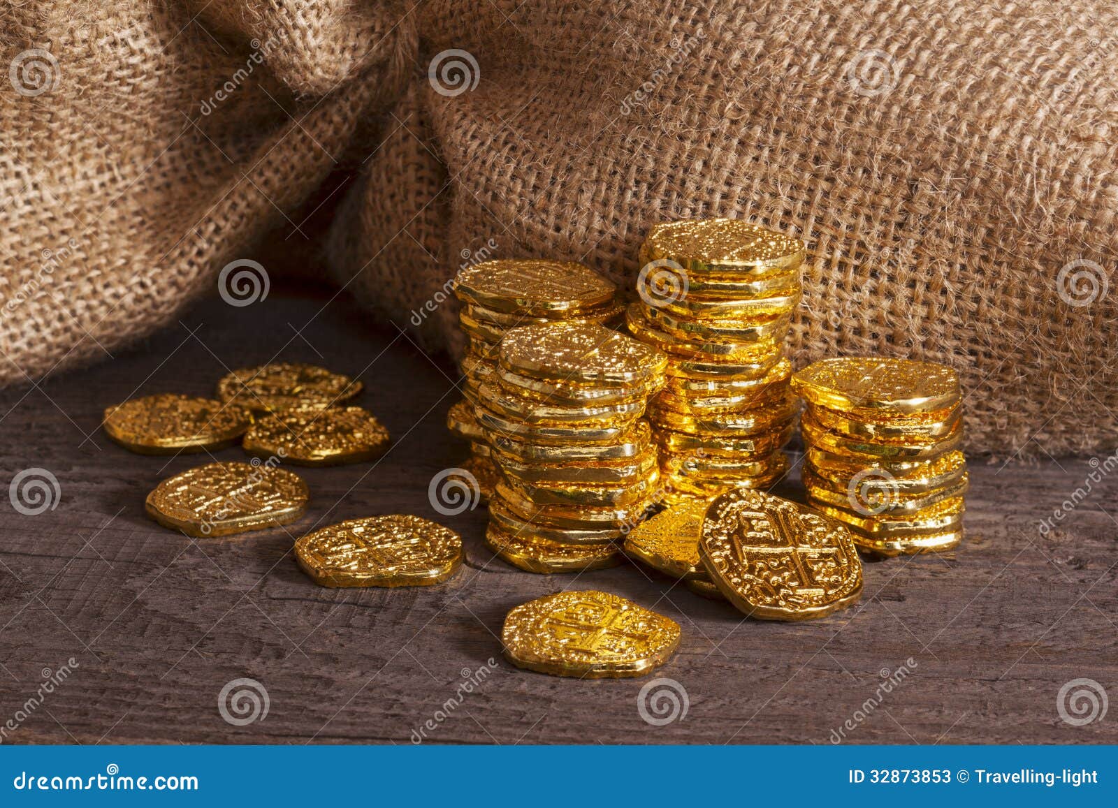 Treasure Doubloons stock image. Image of stack, treasure - 32873853